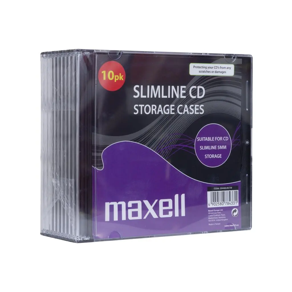 Maxel CD kutija 5mm, Slim Case, 10 komada, Crna