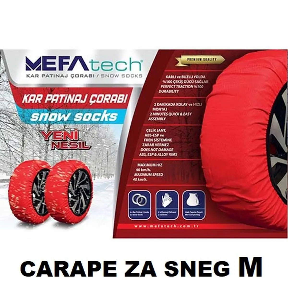 CAR 888 ACCESSORIES Čarapa Za Sneg Veličina M 2kom