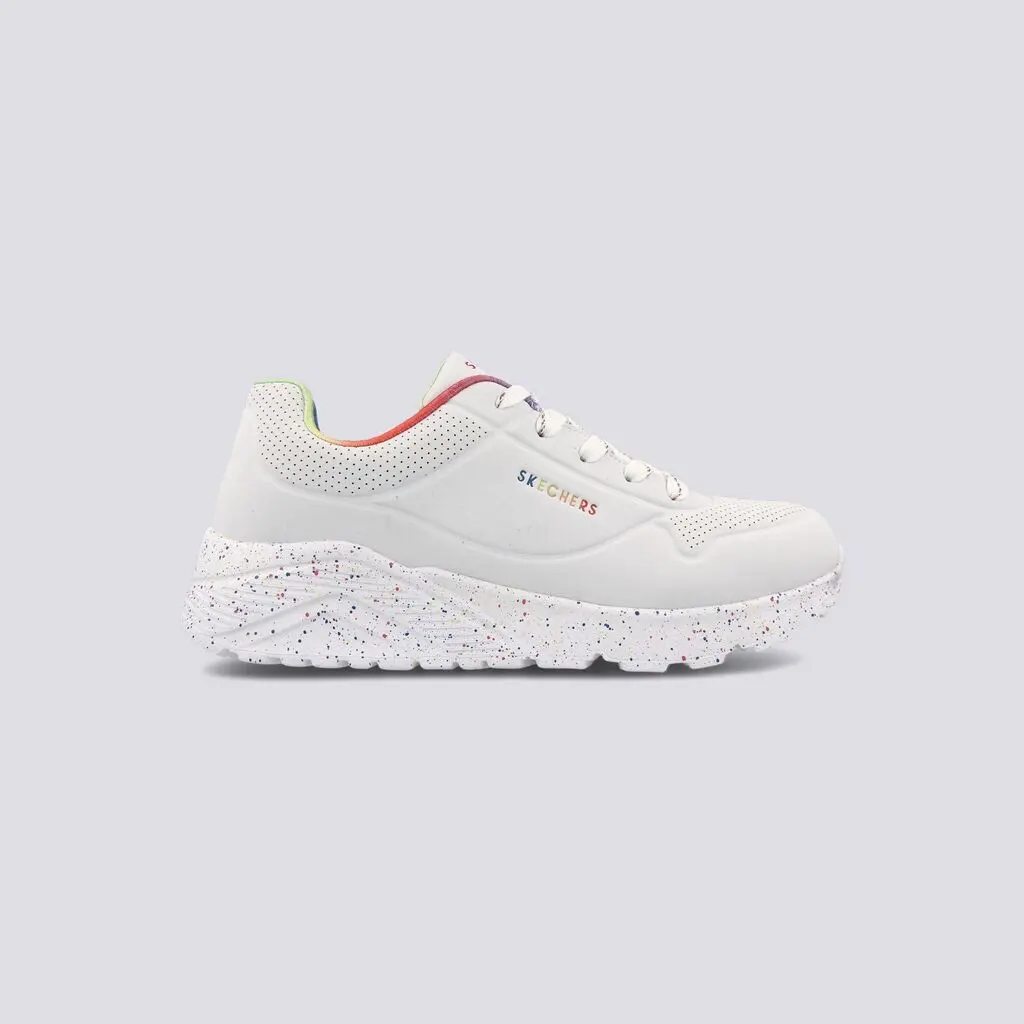 Skechers Patike za devojčice Uno lite rainbow speck gg, Bele