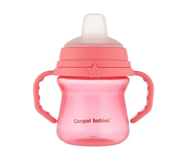 CANPOL BABIES Šolja sa silikonskim kljunom (56/614) roze