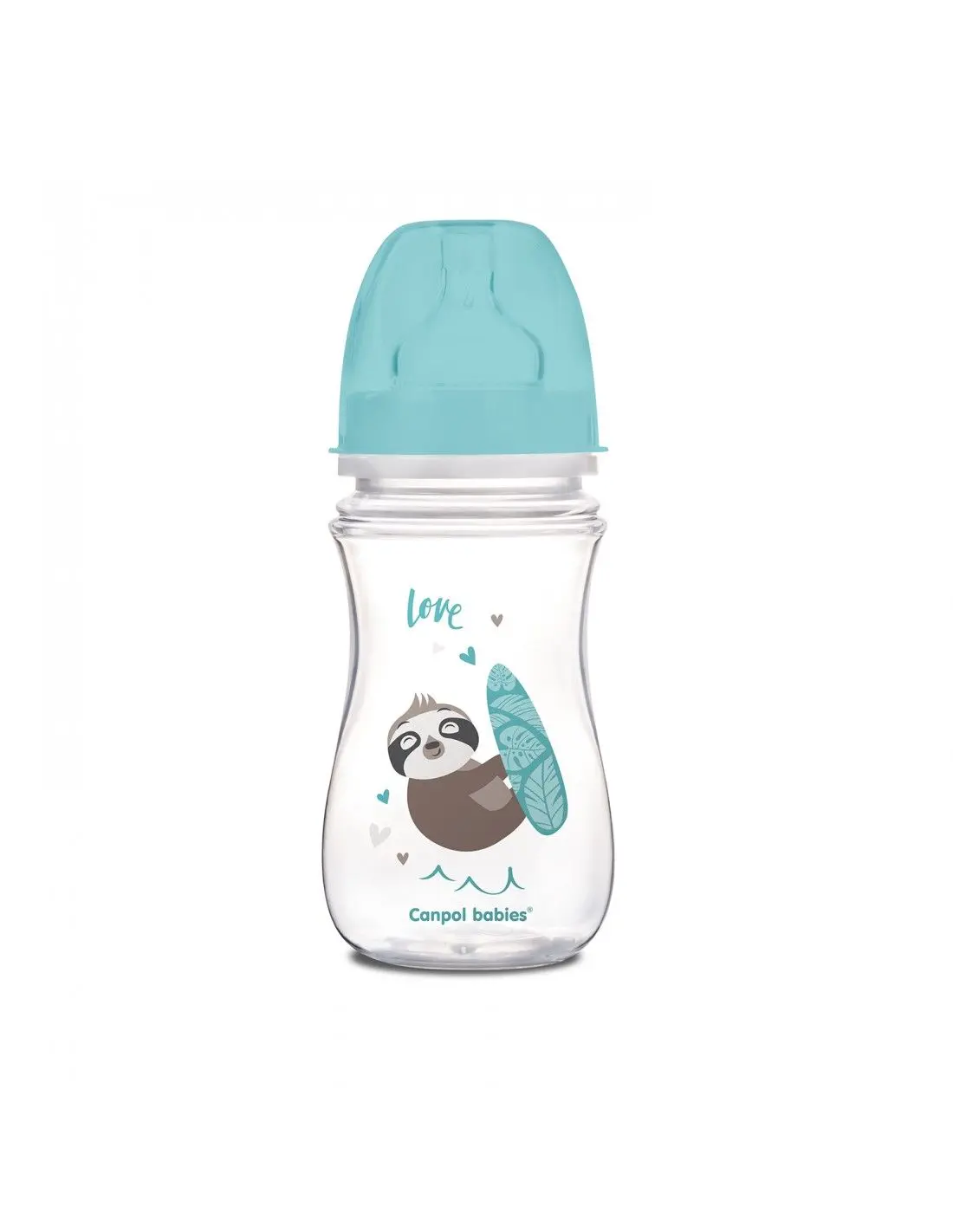 CANPOL BABIES Flašica za bebe Wide Neck Easy Start Anticolic Exotic Animals 240 ml plava