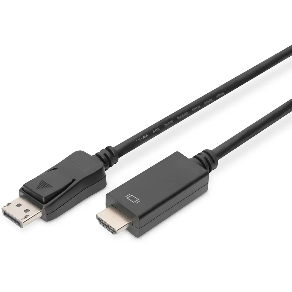 Digitus Kabl Display port 1.2 na HDMI2.0 4K, 2m, Crni