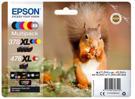 Multipack 6-colours 378XL / 478XL Claria Photo HD Ink