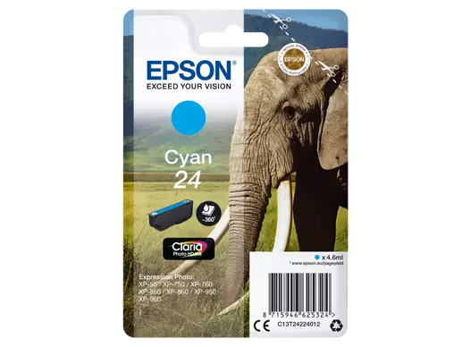 Singlepack Cyan 24 Claria Photo HD Ink