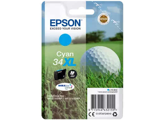 Singlepack Cyan 34XL DURABrite Ultra Ink