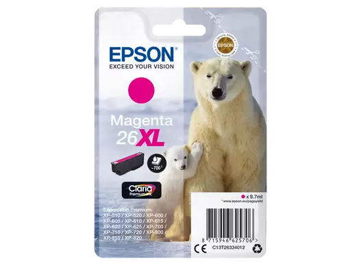 Singlepack Magenta 26XL Claria Premium Ink