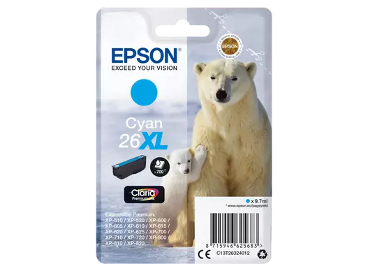 Singlepack Cyan 26XL Claria Premium Ink