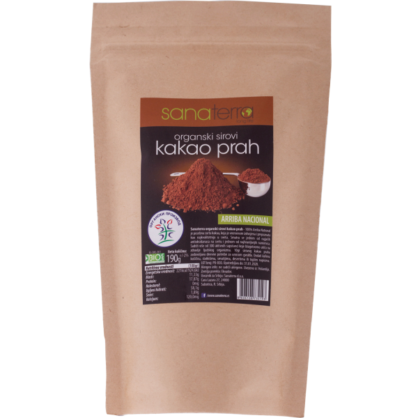 ORGANSKI KAKAO PRAH SIROVI 175g SANATERRA