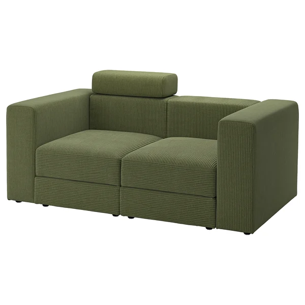 Modularna sofa dvosed, s naslonom za glavu/Samsala tamnožuta-zelena