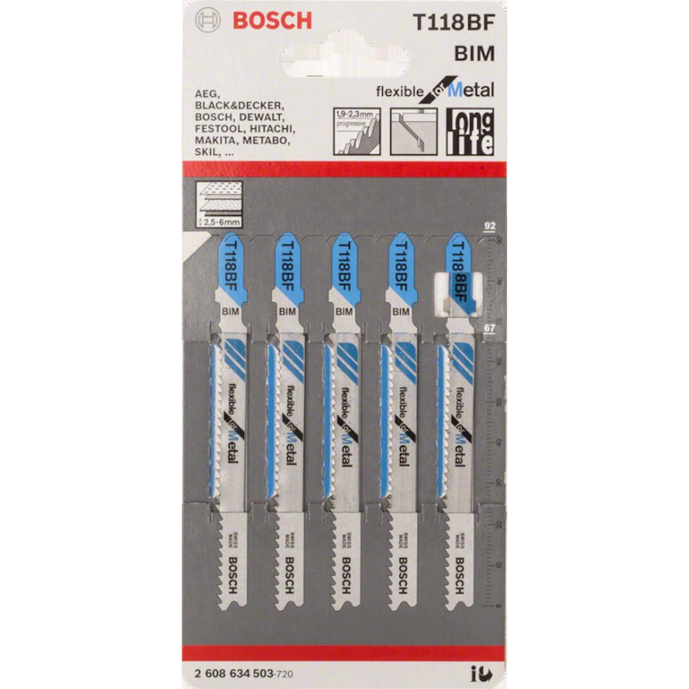 Bosch – List ubodne testere za metal 5 kom T 118 BF – 2608634503