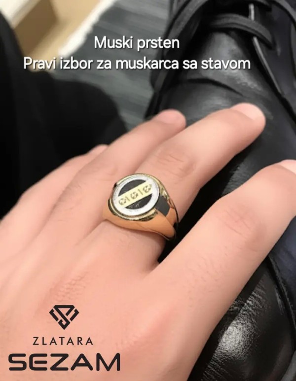 Muški prsten od žutog zlata
