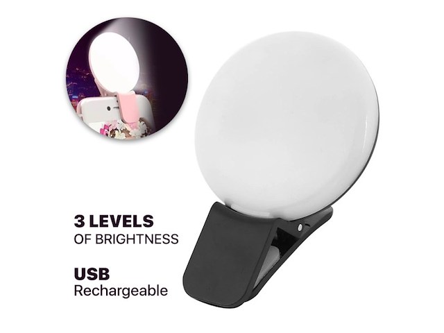 LED selfie stipaljka crna