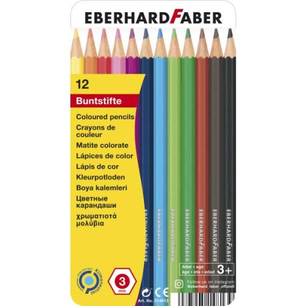 Drvene bojice Eberhard Faber 1/12 metalno pakovanje