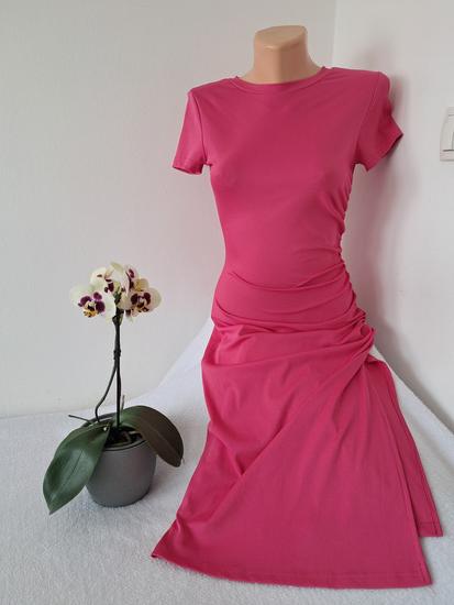 SHEIN pink haljina sa slicem vel XS