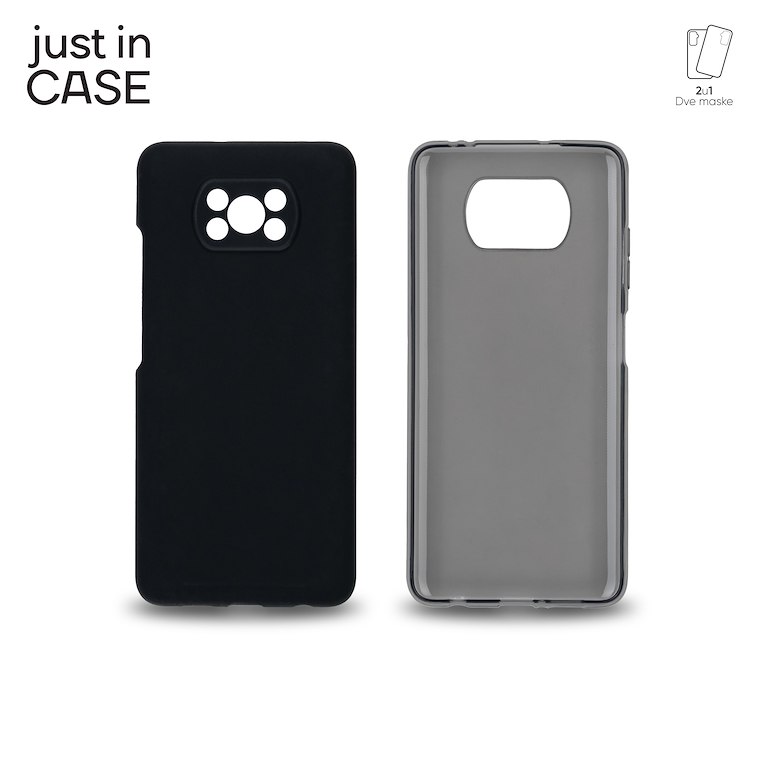 2u1 Extra case MIX paket CRNI za Poco X3 Pro