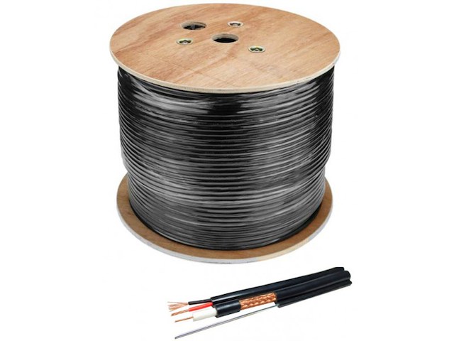 KABL-COAX-RG59+2X0.75 CCA/PE/300M/MSG Outdoor Koaksialni kabl sa napojnim kablom 2x0,75 + SAJLA 300m