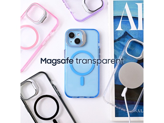 Torbica Magsafe transparent za iPhone 14 6.1 plava