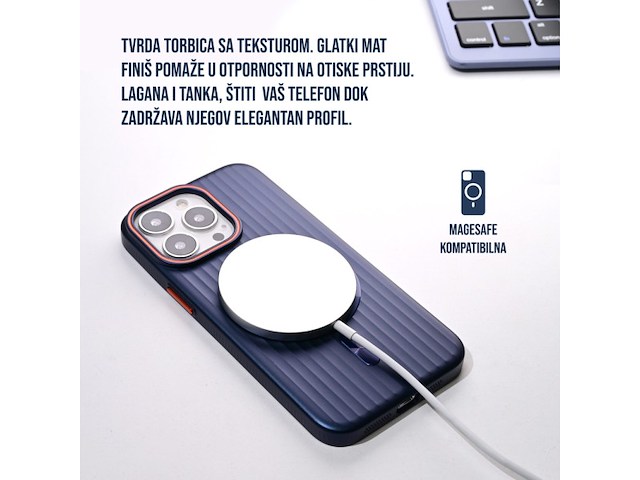 Torbica Magsafe Stripe za iPhone 15 6.1 ljubicasta
