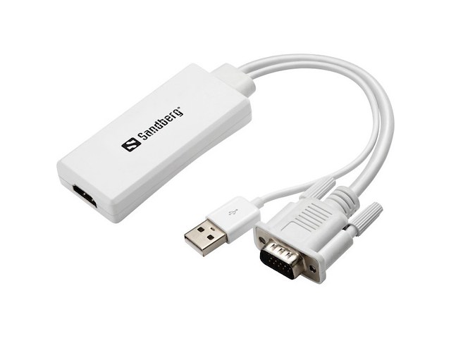 Adapter konverter Sandberg VGA + Audio - HDMI FHD 508-78