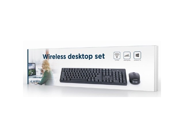 KBS-W-01 Gembird 2.4 GHz Slim Bezicni mis + tastatura US layout black