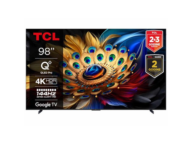 Televizor TCL 98C655QLED98`4K UHD144HzGoogle TVcrna