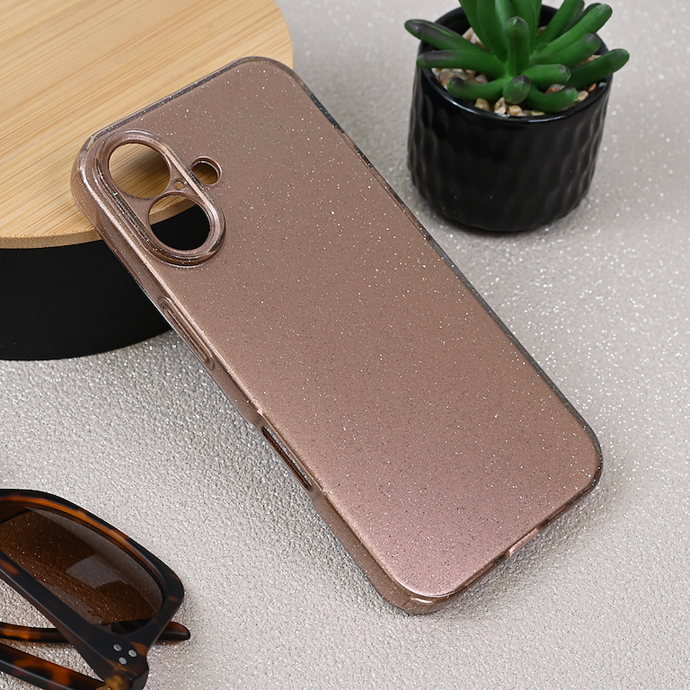Zastitna maska (futrola) Sparkle Dust - iPhone 16 6.1 roze zlatna