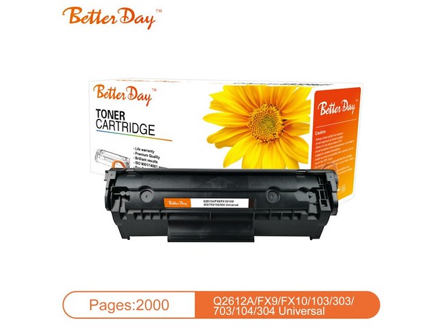 Toner BetterDay Q2612A/FX10 zam. kaseta za HP 2k