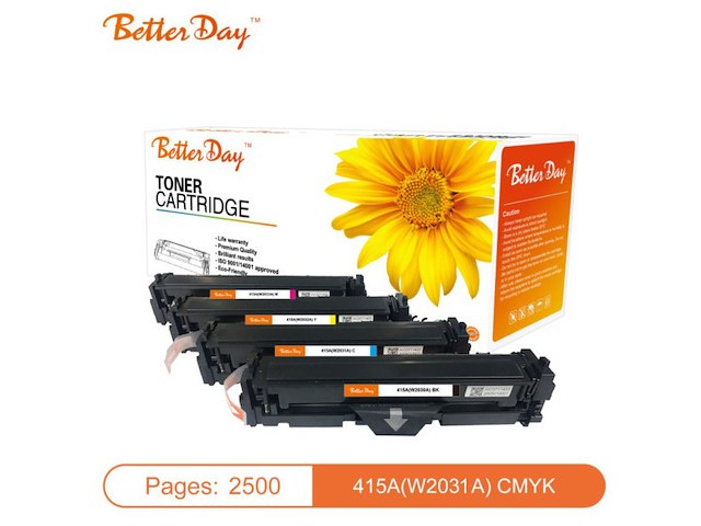 Toner BetterDay 415A(W2031A) C zam. kaseta za HP Cyan 2.5k