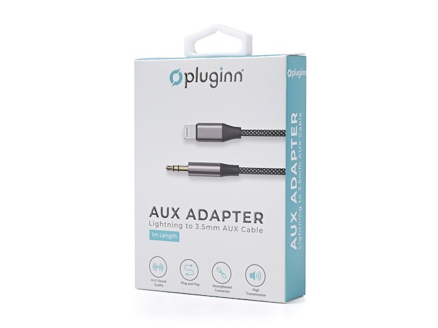 Adapter Pluginn 3.5mm na Lightning 1m crni