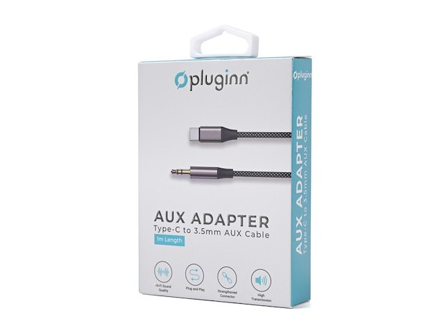 Adapter Pluginn 3.5mm na Type C 1m crni