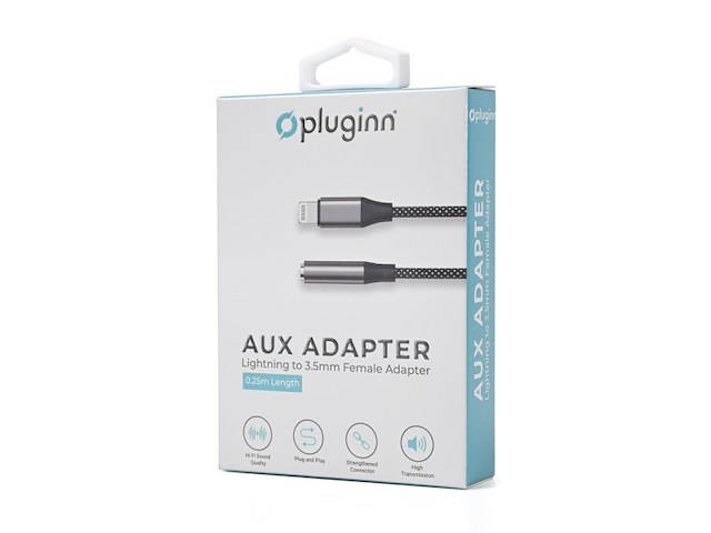 Adapter Pluginn AUX Z na Lightning 0.25m crni