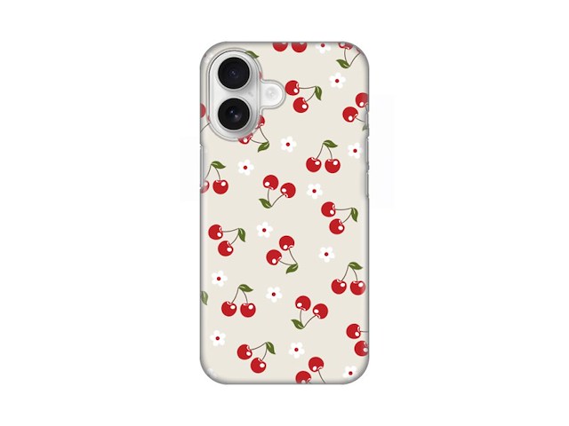 Torbica Silikonska Print za iPhone 16 6.1 Cherry and Flowers