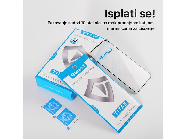 Zastitno staklo Tempered glass Teracell Titan 2.5D 10u1 za Honor 90 Lite crni