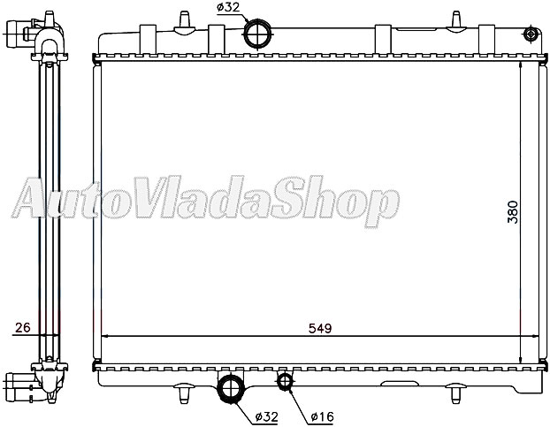 HLADNJAK PEUGEOT 407 04- 2.2 i 16V AUTOMATIK