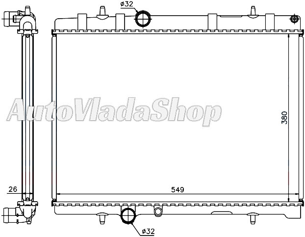 HLADNJAK PEUGEOT 407 22-16HDI AC+/- CITROEN C5 16HDI-20HDI
