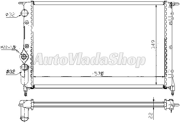 HLADNJAK RENAULT 19 88- 14-17-18 570*377