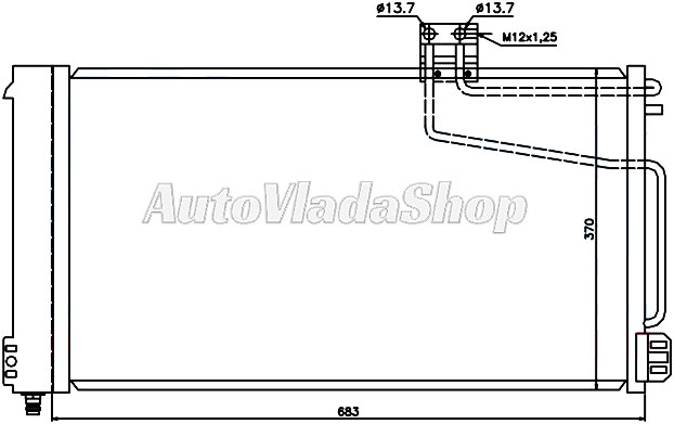 HLADNJAK KLIME ZA SVE MODELE DIZEL (64x37) VENTIL 12mm