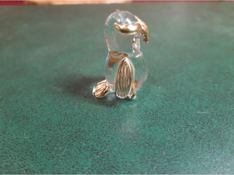 KRISTAL MINI FIGURA SOVA SA ZLATNIM DETALJIMA