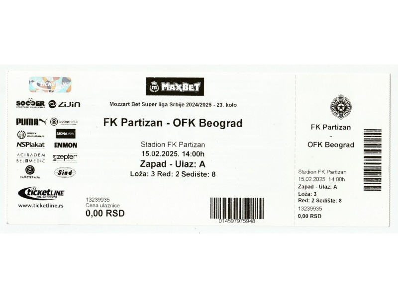 2025_Feb PARTIZAN - OFK BEOGRAD! Prvenstvo.