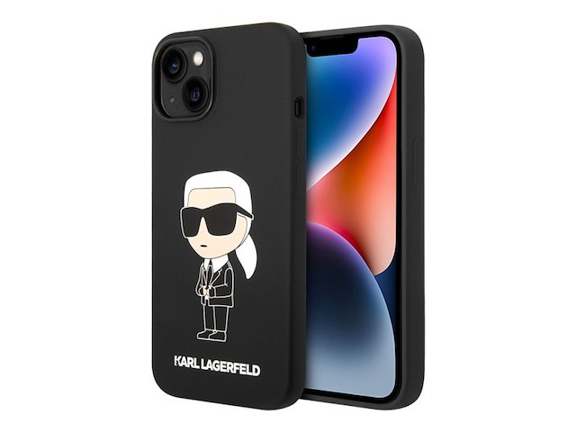 Torbica Karl Lagerfeld Hc Silicone NFT Ikonik za iPhone 15 6.1 crna (KLHCP15SSNIKBCK)