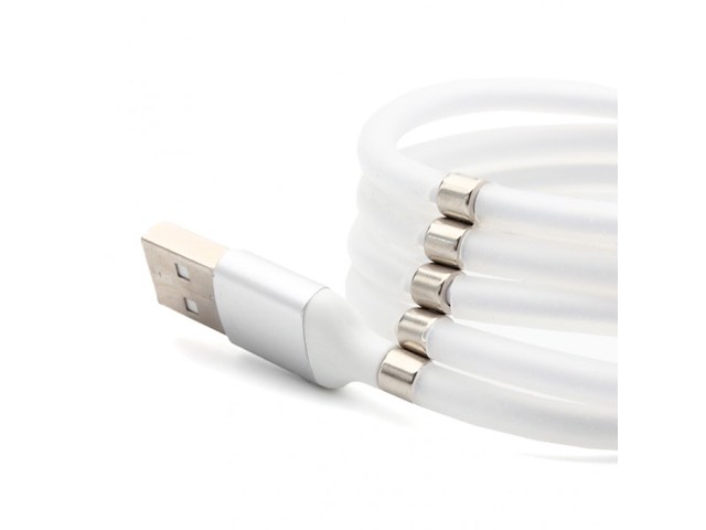 Data kabl magnet micro USB beli