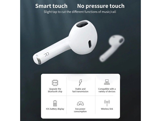 Bluetooth slusalice Airpods T-phox Pro bele HQ