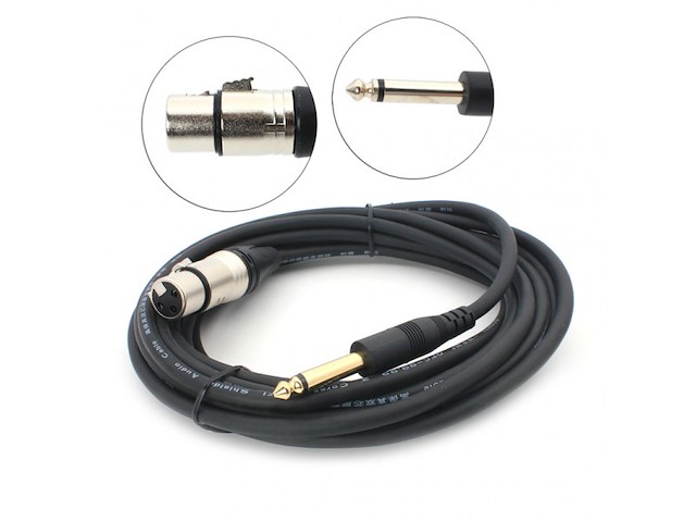 Mikrofonski kabl XLR na 6.3mm JWD-AU20 5m