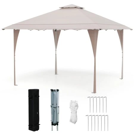 Gazebo paviljon sa mehanizmom 4x4m Bež