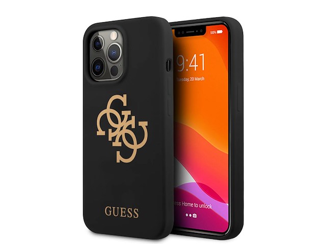 Torbica Guess Hc Silicone za iPhone 13 Pro 6.1 crna (GUHCP13LLS4GGBK)
