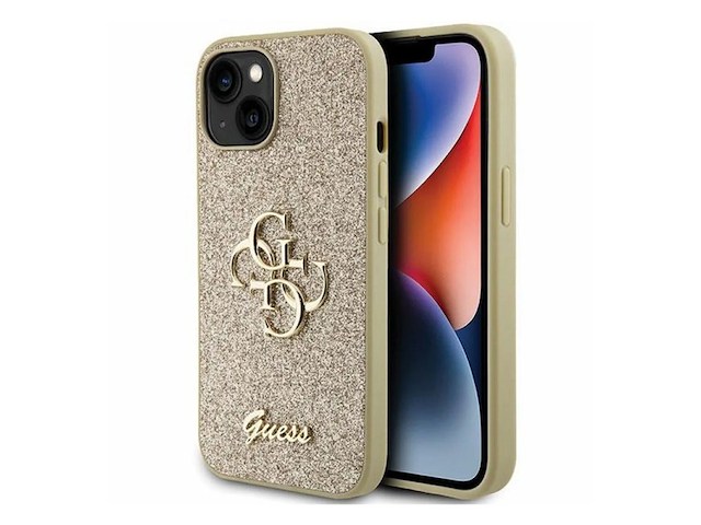 Torbica Guess Hc Fixed Glitter 4G Big Metal Logo za iPhone 15 6.1 zlatna (GUHCP15SHG4SGD)