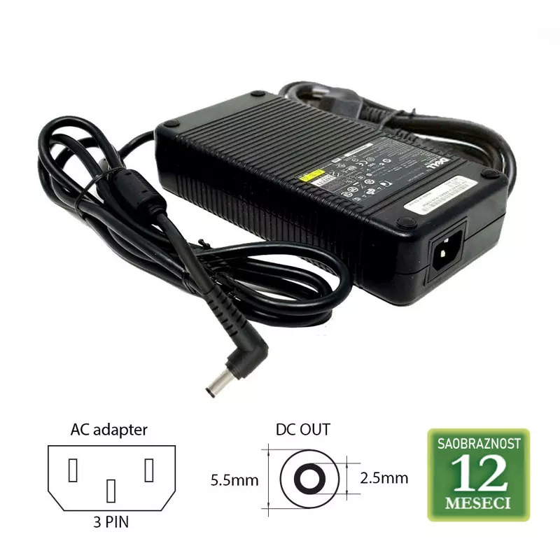 DELL 19.5V-11.8A ( 5.5 * 2.5 ) DA230PS0-00 230W LAPTOP ADAPTER