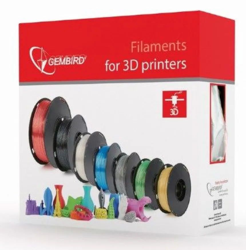3DP-PLA1.75-01-S PLA Filament za 3D stampac 1,75mm kotur 1KG SILVER Srebrna 20004