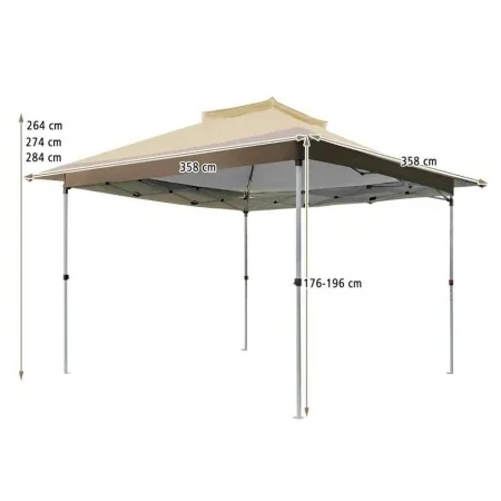 Gazebo paviljon sa mehanizmom 350x350cm Braon ( 1680 )