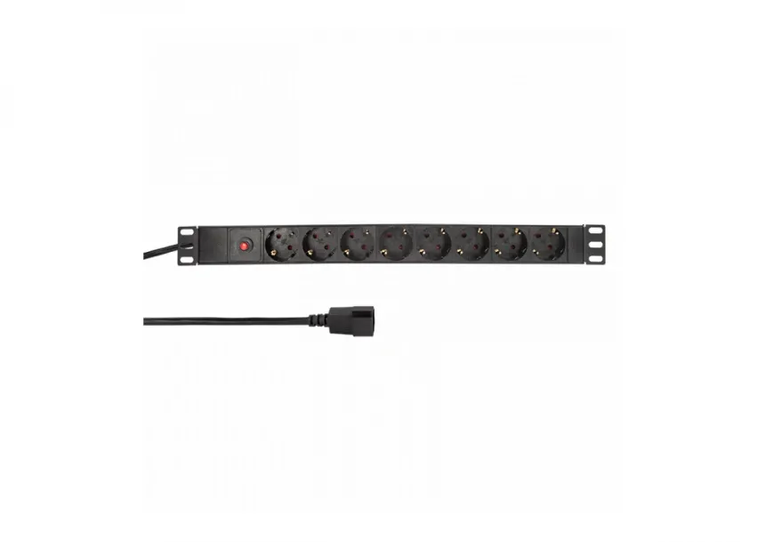Logilink PDU 8 x šuko CEE 7/3 , konektor C14, prenaponska zaštita